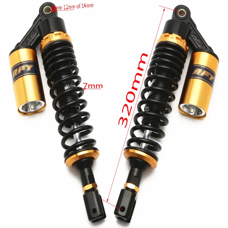 2pcs Universal 320mm/340mm/355mm Motorcycle Shock Absorber Rear ...