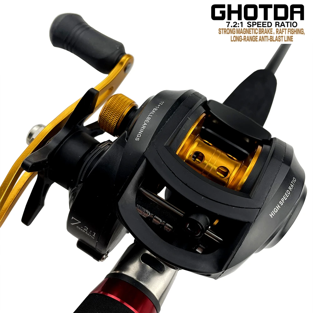 New Baitcasting Reel High Speed 7.2:1 Gear Ratio 17+1BB Fresh Saltwater Magnetic Brake System ...