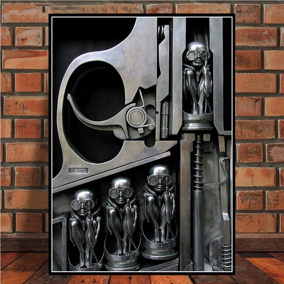 Tableau - Toile,Affiches et imprimés d'horreur Hr Giger Li II,peinture ...