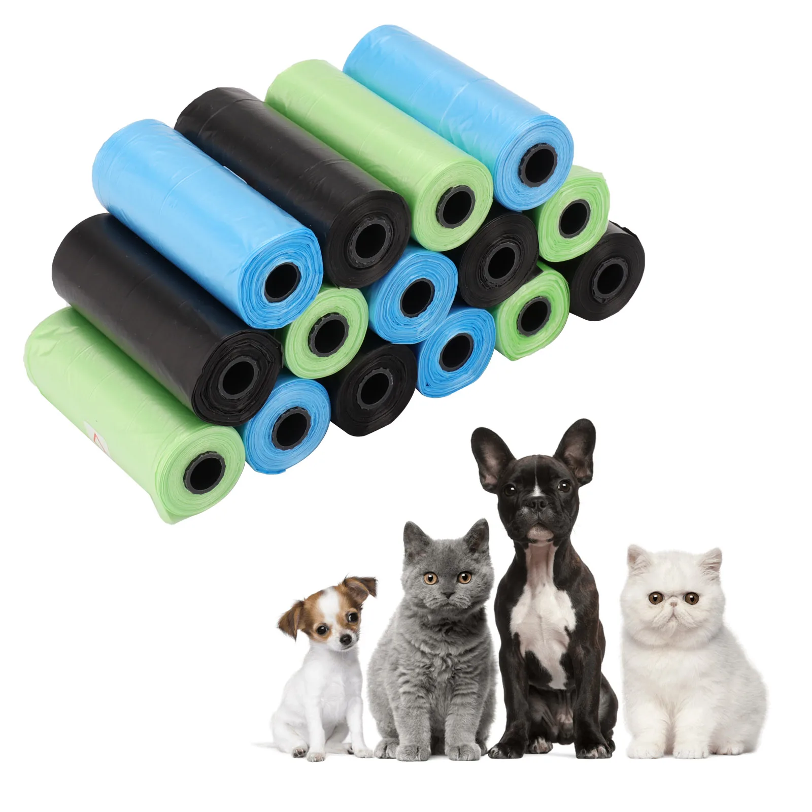 6 롤 애완 동물 폐기물 가방 두꺼운 누출 증거 개 똥 가방 고양이 똥 팩 휴대용 애완 동물 폐기물 깨끗한 똥 가방 애완 동물 ...