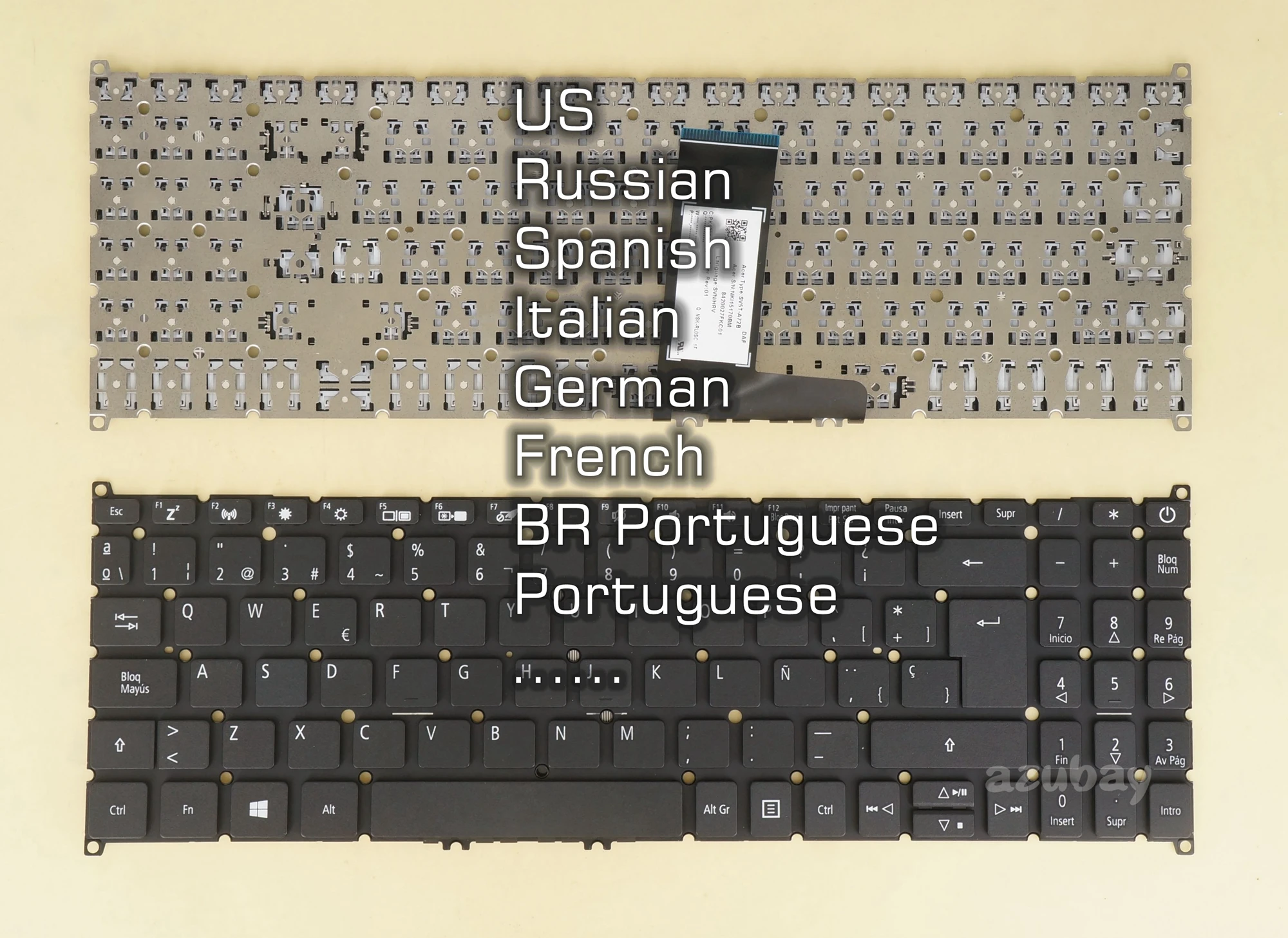 German-French-BR-Portuguese-Keyboard-For-Acer-Aspire-A515-52K-A315-54K ...