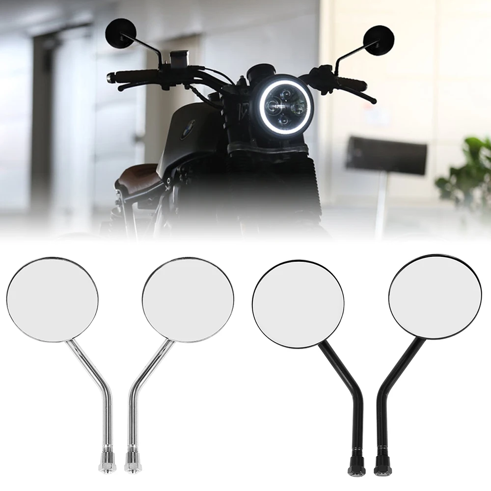 Vintage-Round-Left-Right-Side-Mirror-10mm-Universal-Motorcycle-Rear ...