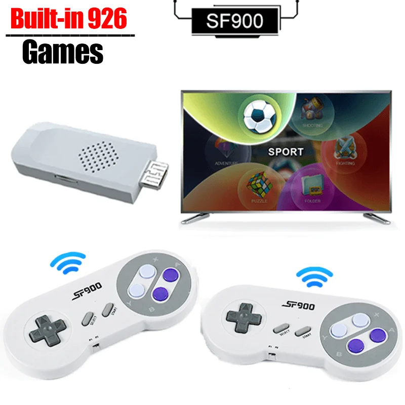 SF900 Wireless Handheld TV Video Console Build In 920 Games For Sega ...