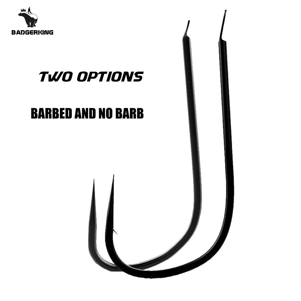 50pcs/ lots small fish hooks for panfish perch crucian barbed no barb ...