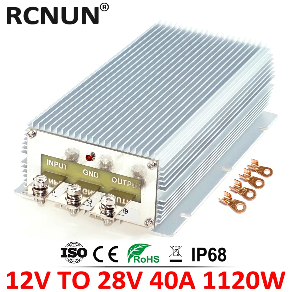 RCNUN 12V TO 28V 40A DC DC Boost Converter Regulator 12 Volt to 28 Volt ...