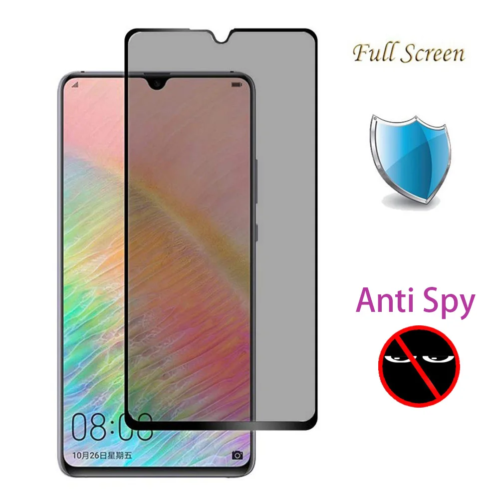 5D 9H Full Cover Privacy Tempered Glass For Huawei Mate 20 X Anti Spy ...