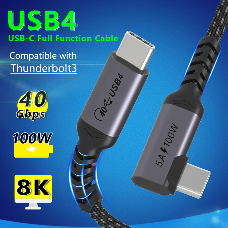 Coaxial USB4 Type C Thunderbolt 3 cable PD 100W 8K@60Hz 40Gbps Data Transfer fast charge for ...