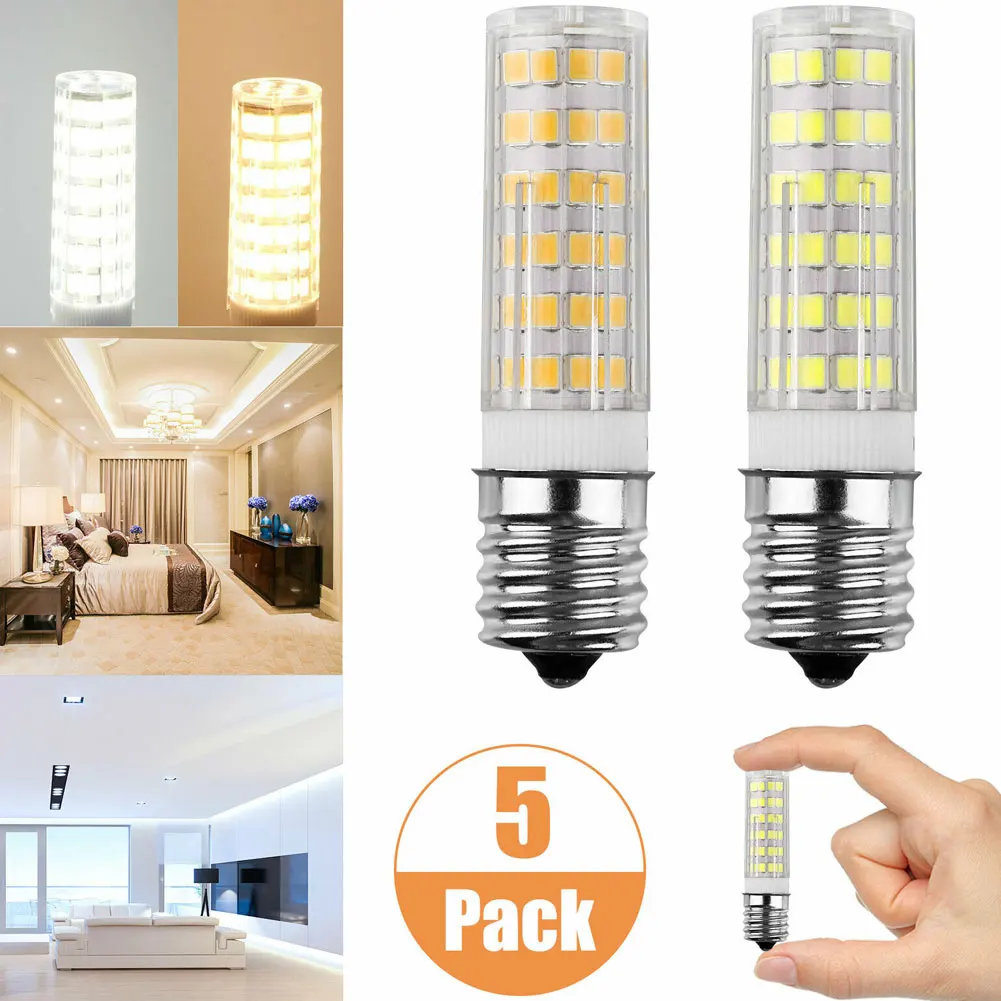 5Pcs E17 7W LED Dimmable Light Bulb Intermediate Base Home Lamp ...