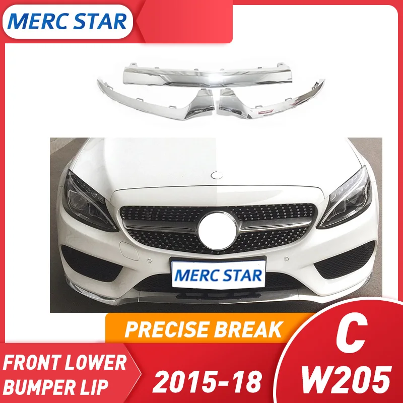 Front-Bumper-Lip-separator-chrome-molding-cover-for-Class-C-W205-C300 ...