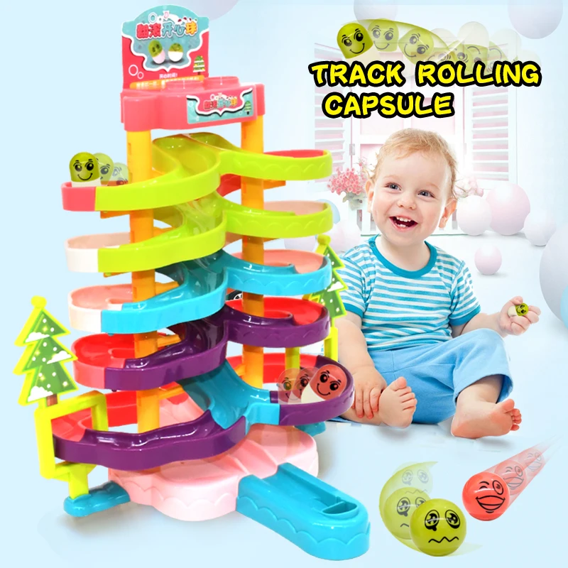 Rainbow-Marble-Ball-Run-Track-Building-Blocks-Kids-Tumbling-Capsule ...