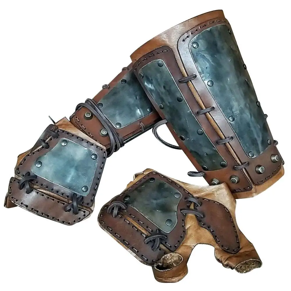 1-Pair-Medieval-Armband-Leather-Punk-Arm-Guard-Protector-Bracer ...