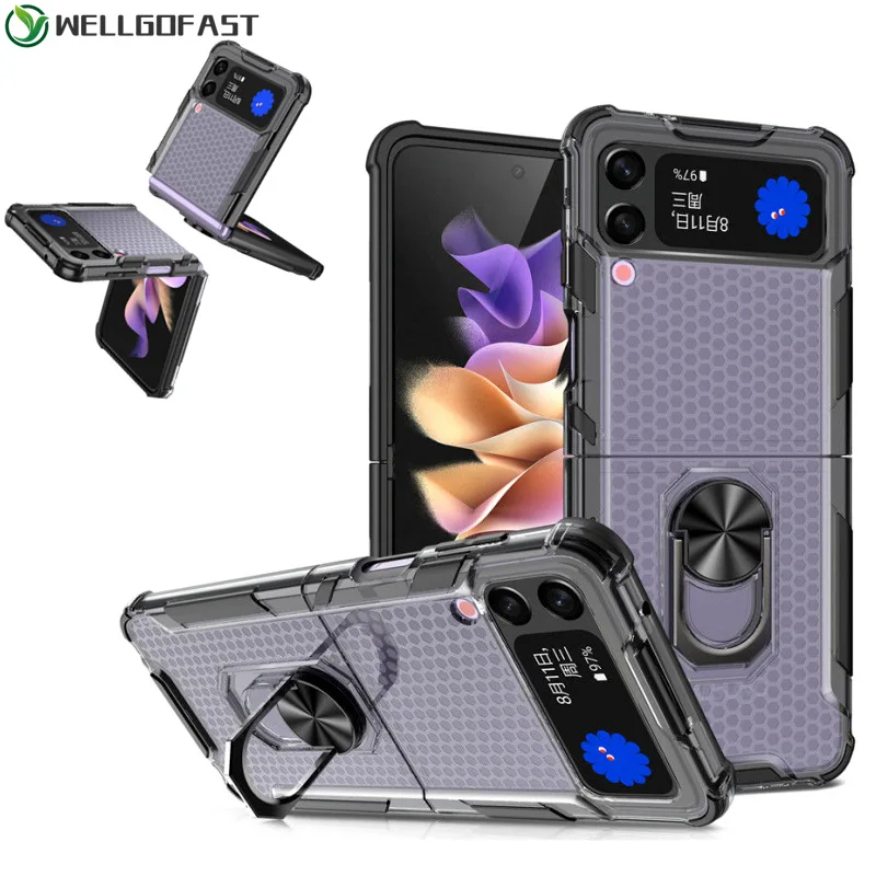 Clear Stand Holder Flip Case for Galaxy Z Flip 3 5G Flip3 Samsung Z3 Z ...