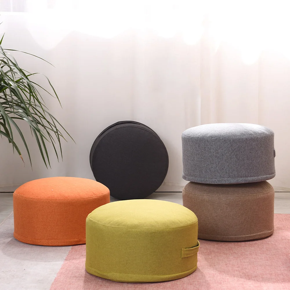 Floor-Sitting-Cushion-Footstool-Round-Seating-Sofa-Pouf-Foot-Leg-Rest ...