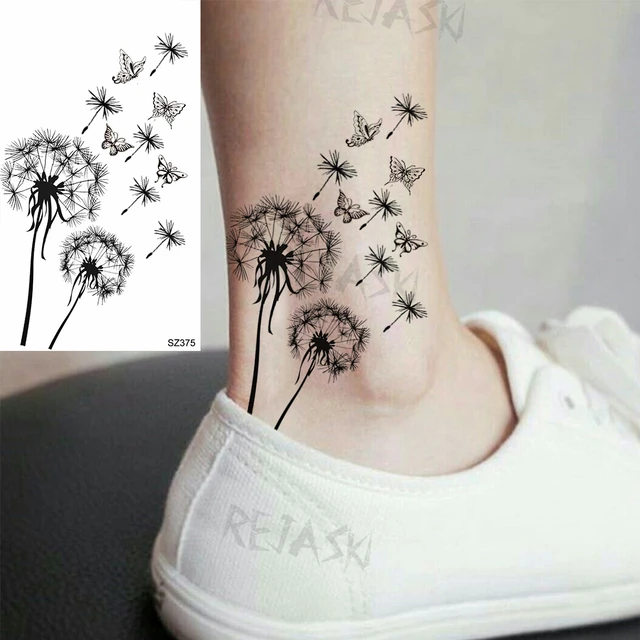 Dandelion Tattoos On Leg