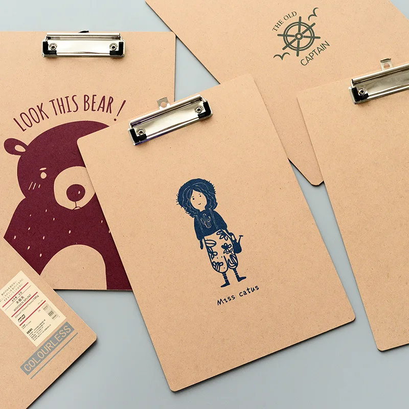 A4 Hardboard Clipboard Writing Pad Wooden File Folder Document Holder ...