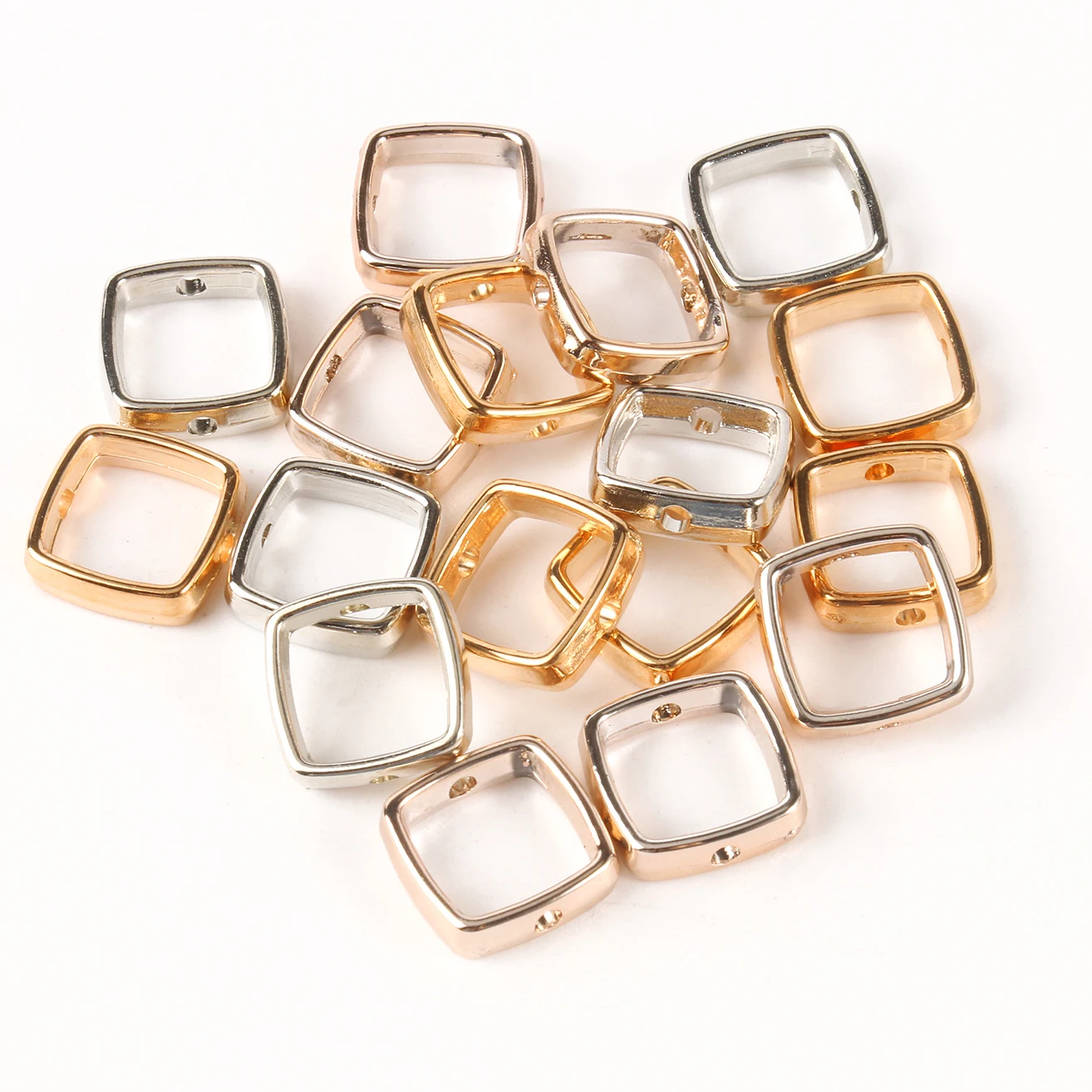 13mm Square Bead Frame CCB Circle Frame Spacer Beads Jump Ring ...
