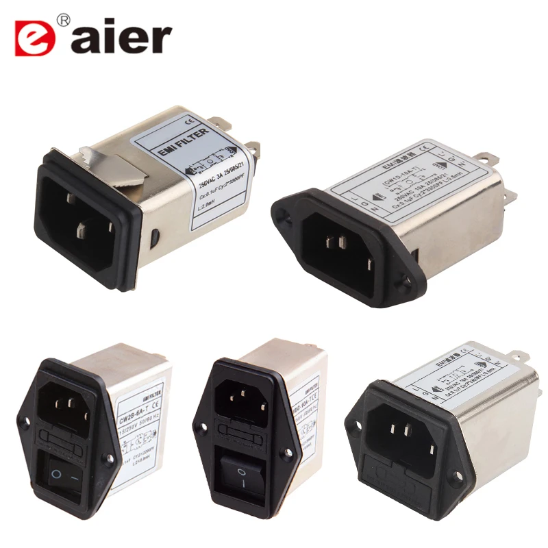 115vac 250vac Iec Inlet Module Ac Power Socket With Fuse Emi Filter ...