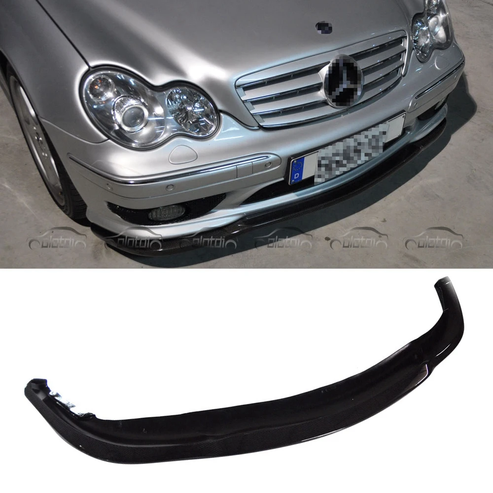 For Mercedes-Benz W203 C55 AMG Carbon Fiber Front Bumper Lip Spoiler ...