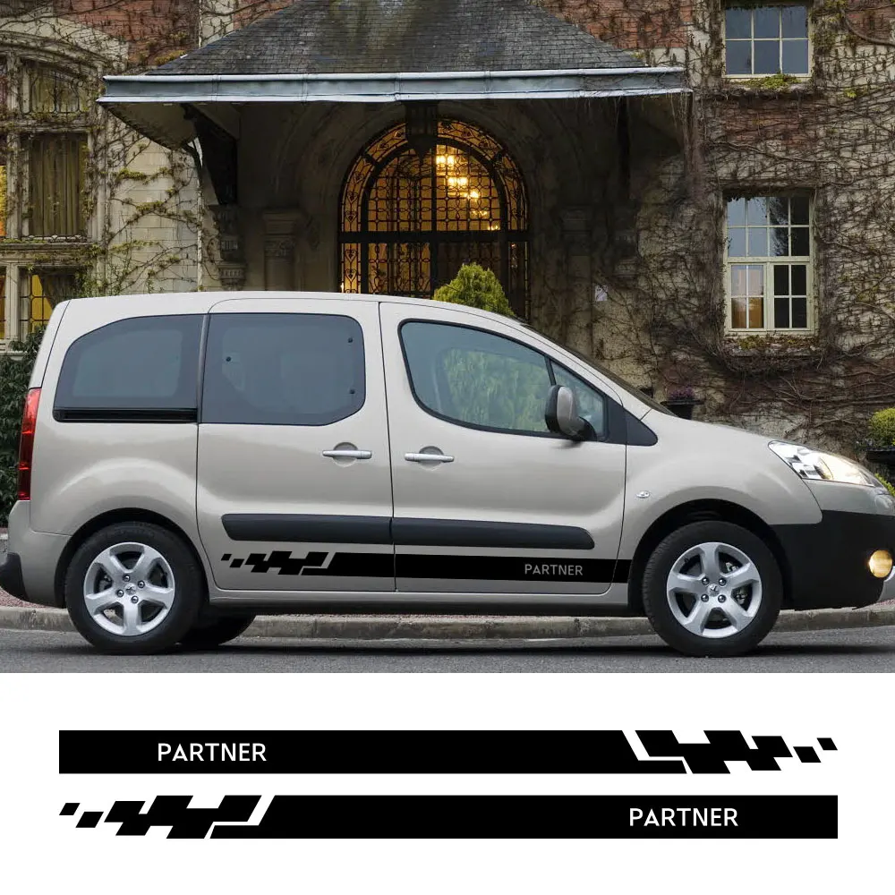 2PCS-Car-Door-Side-Stickers-For-Peugeot-Partner-Camper-Cargo-Van-Parts ...