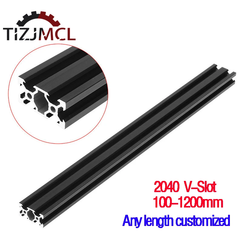 알루미늄 프로파일 압출 프레임 블랙 100 1200mm 2040 V 슬롯 Cnc 레이저 기계 3d 프린터 카메라 슬라이더용 유럽 표준구조쇠 Aliexpress