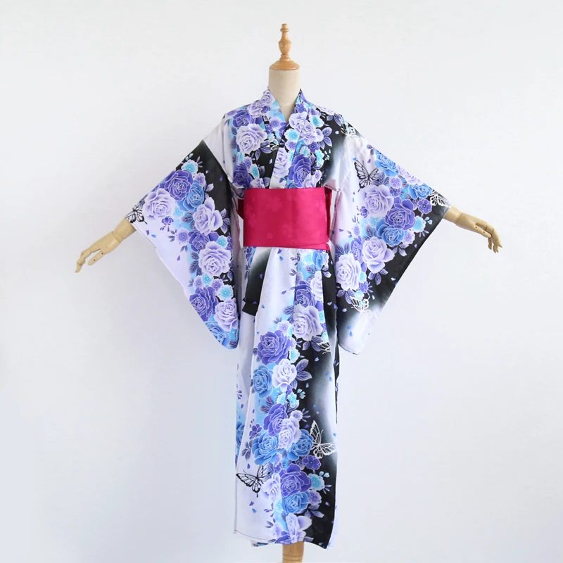 Традиционное японское кимоно юката платье для женщин Haori Цветочные ...
