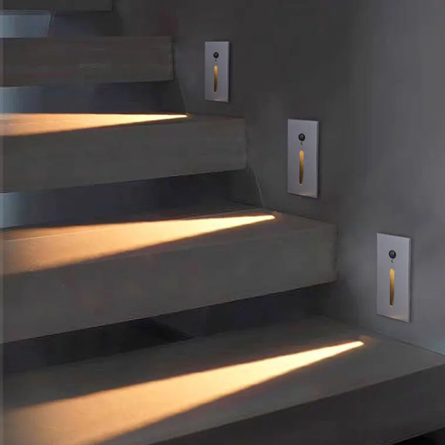 Indoor-Motion-Sensor-LED-Stair-Light-Step-Lights-3W-Aluminum-Embedded ...