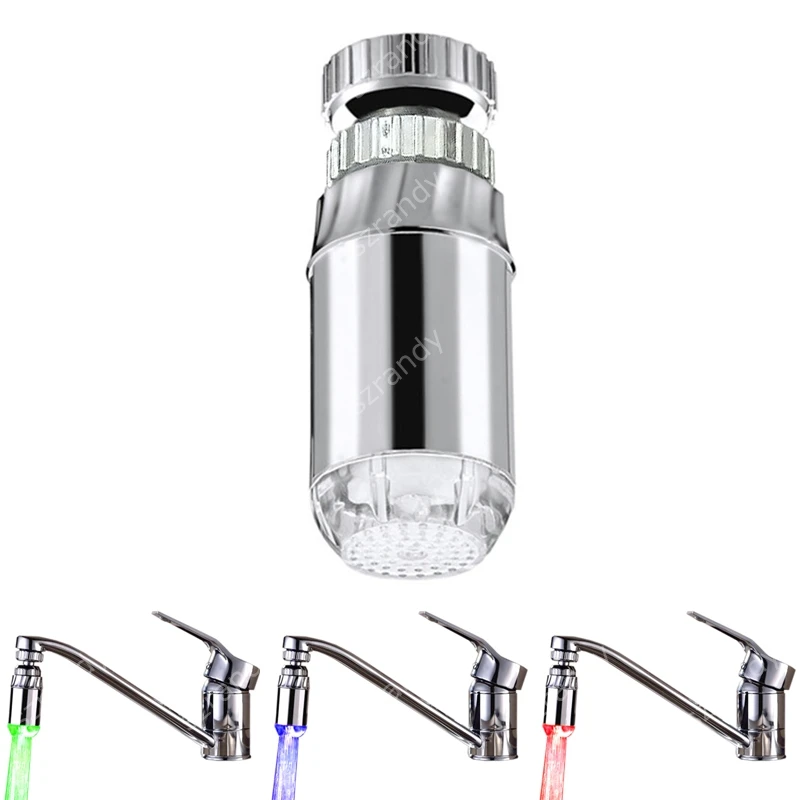 Grifo LED giratorio de 360 grados, ahorro de agua, corriente de agua ...