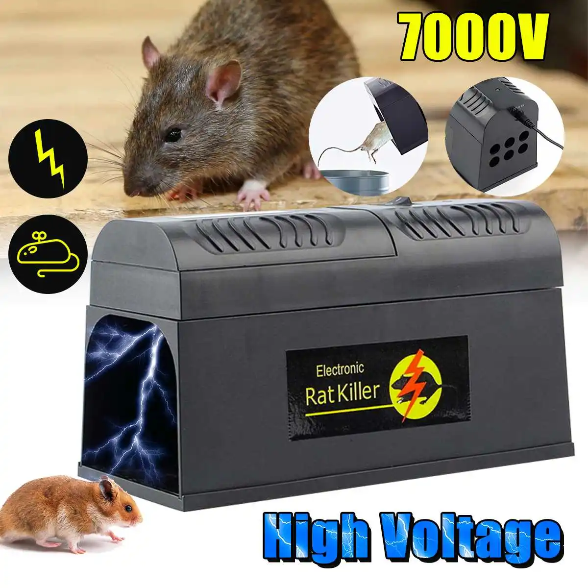 Eu/us/uk Plug Electric Mouse Rat Trap Mouse Killer Electronic Rodent ...