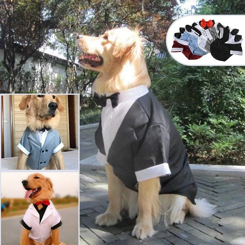 AHUAPET Tuxedo Dog Suit For Pug Clothes Large Clothes Jacket For Dog ...