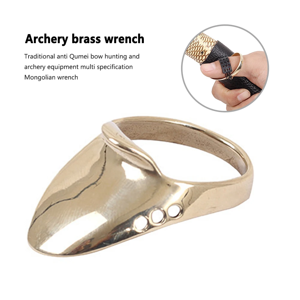 Recurve Bow Arrow Trigger Finger Brass Archery Thumb Protective Guard ...