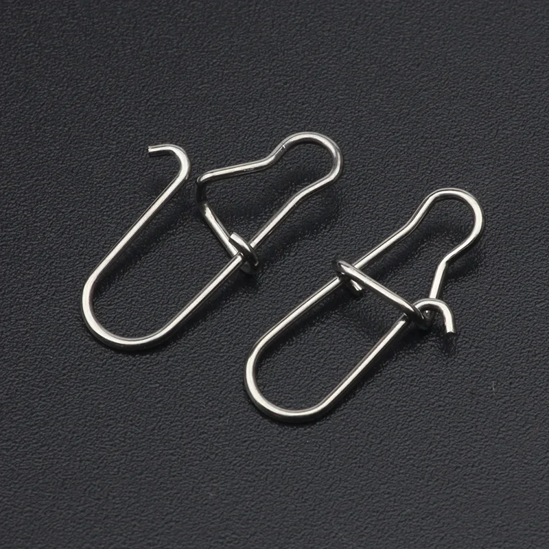 Rompin-100pcs-bag-Hooked-Snap-Pin-Stainless-Steel-Fishing-Barrel-Swivel ...