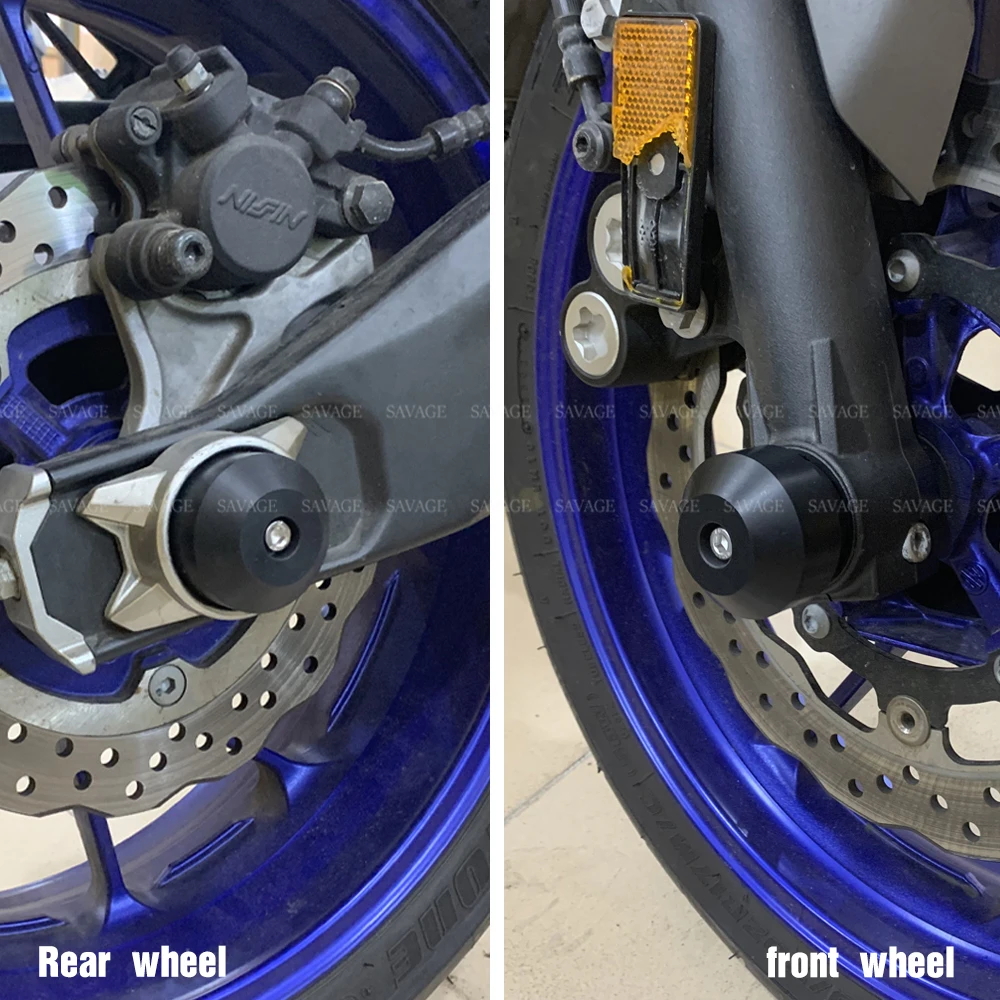 Rear Front Axle Fork Crash Sliders For YAMAHA MT-07 FZ-07- MT07 FZ07 ...