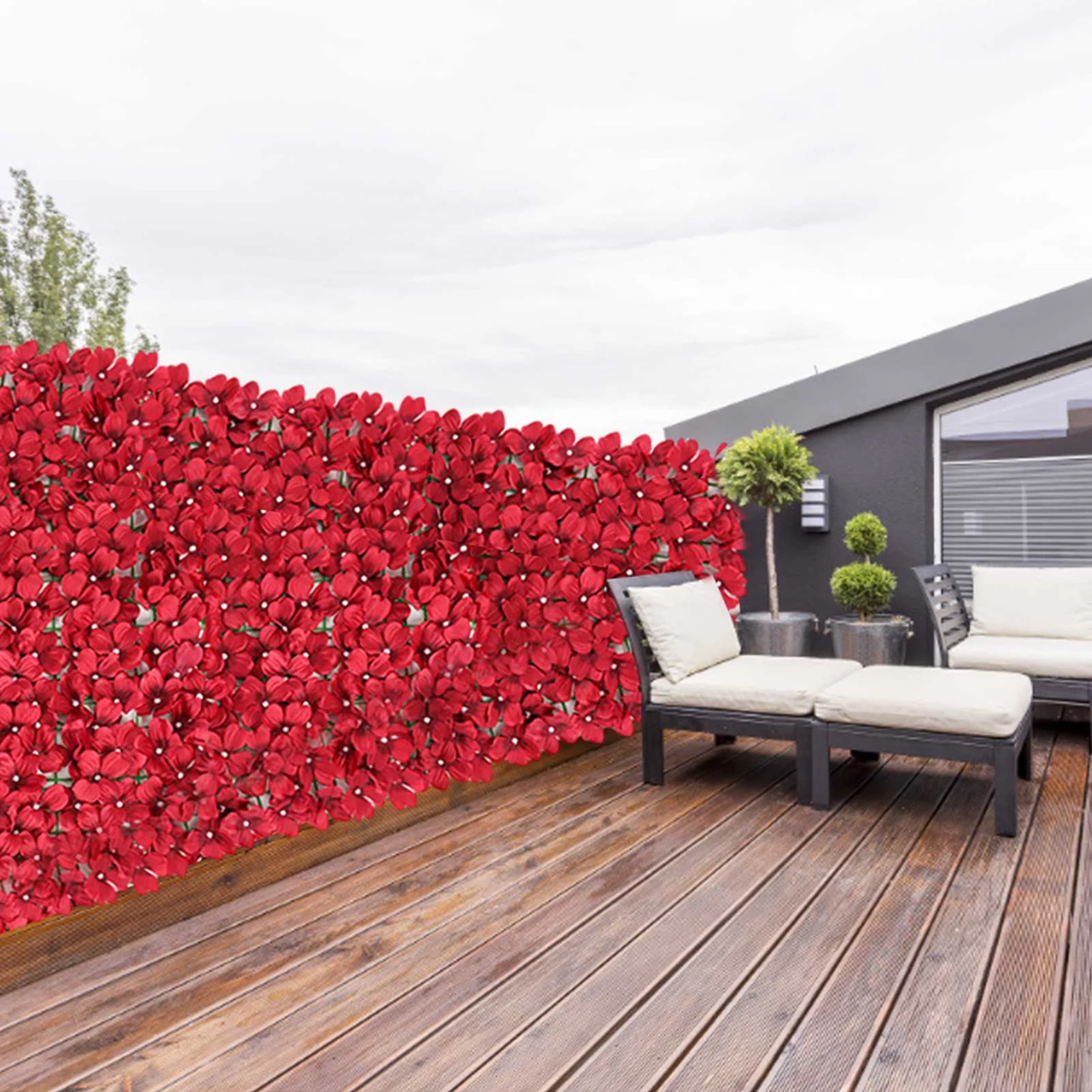 Artificial-Rattan-Flower-Fence-with-Back-Grid-Realistic-Bright-Flowers ...