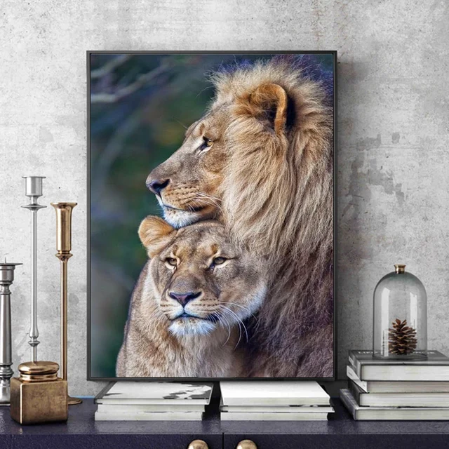 Lion Family Wall Art Decoration Printed on Canvas • CanvasPaintArt