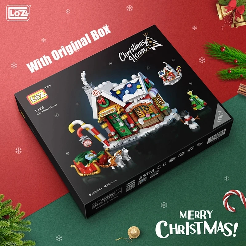 788pcs-LOZ-Mini-Blocks-Architecture-Merry-Christmas-House-Santa-Claus ...