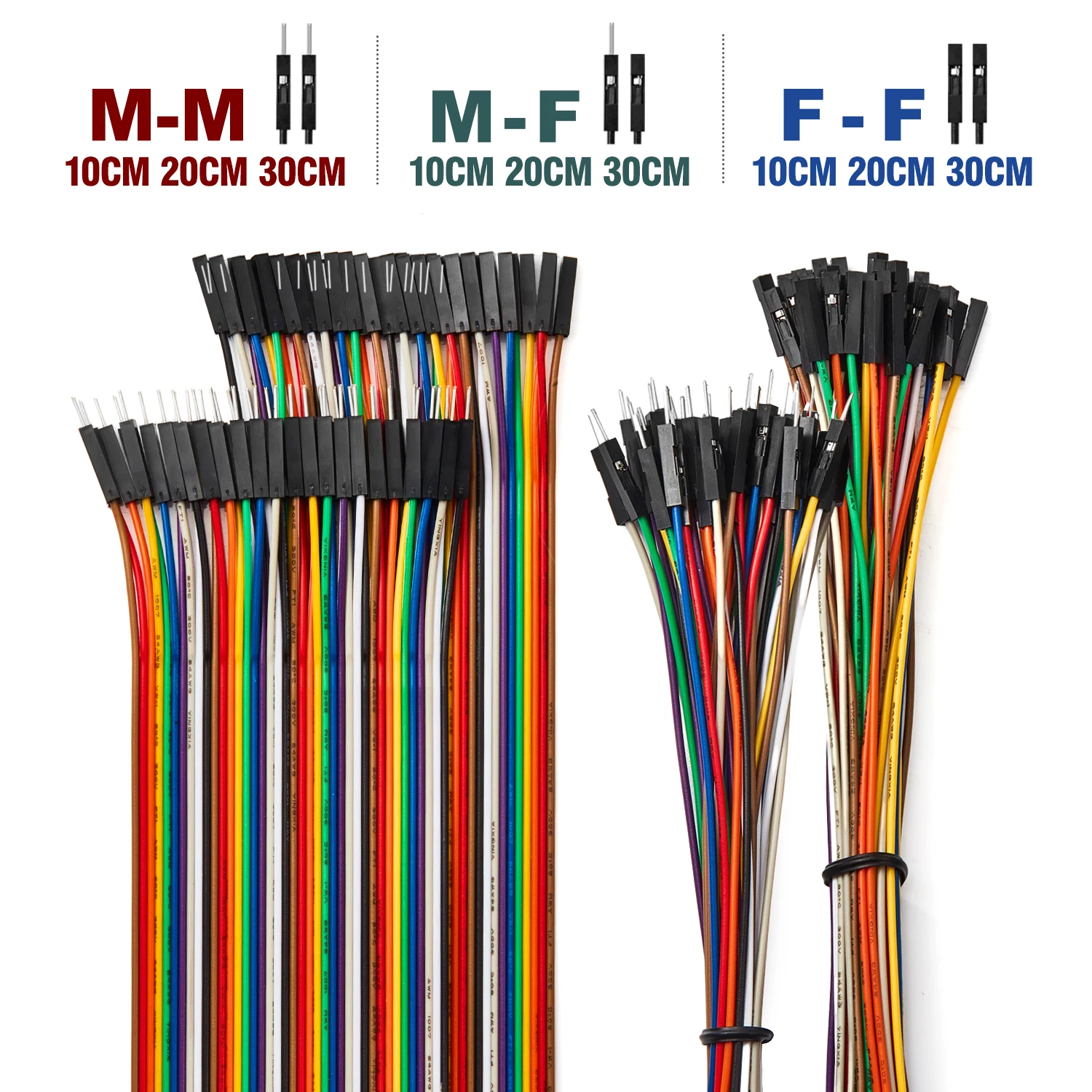 10cm 20cm 30cm Male Female 120pcs Ribbon Jumper Wire Dupont Cable Kit ...