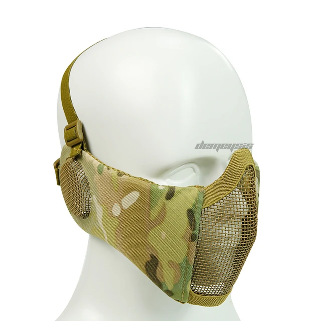 Army Airsoft Tactical Mask Half Face Hunting Shooting Mask Ear ...