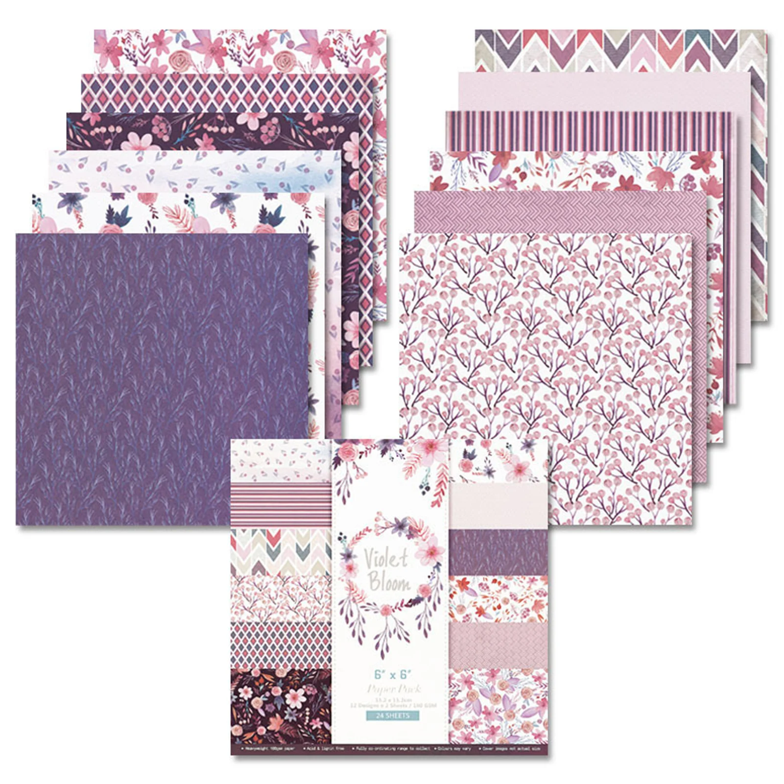 24 Sheets/lot Scrapbooking Paper Pads Art Background Paper Card Making ...