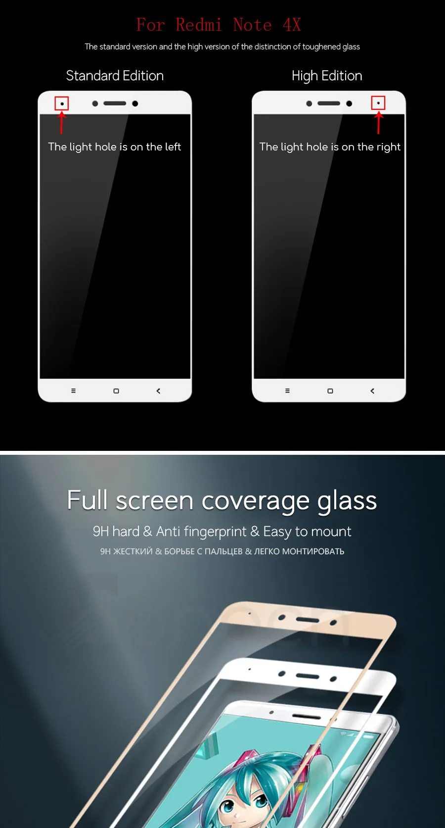 9D Защитное стекло для Xiaomi Redmi Note 4 4X5 5A Pro Защита экрана для Redmi 5 Plus S2 4X 5A ...