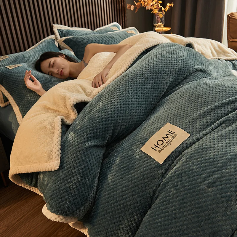 Winter-Warm-Plush-Duvet-Cover-Thick-Comfortable-Coral-Velvet-Blanket ...