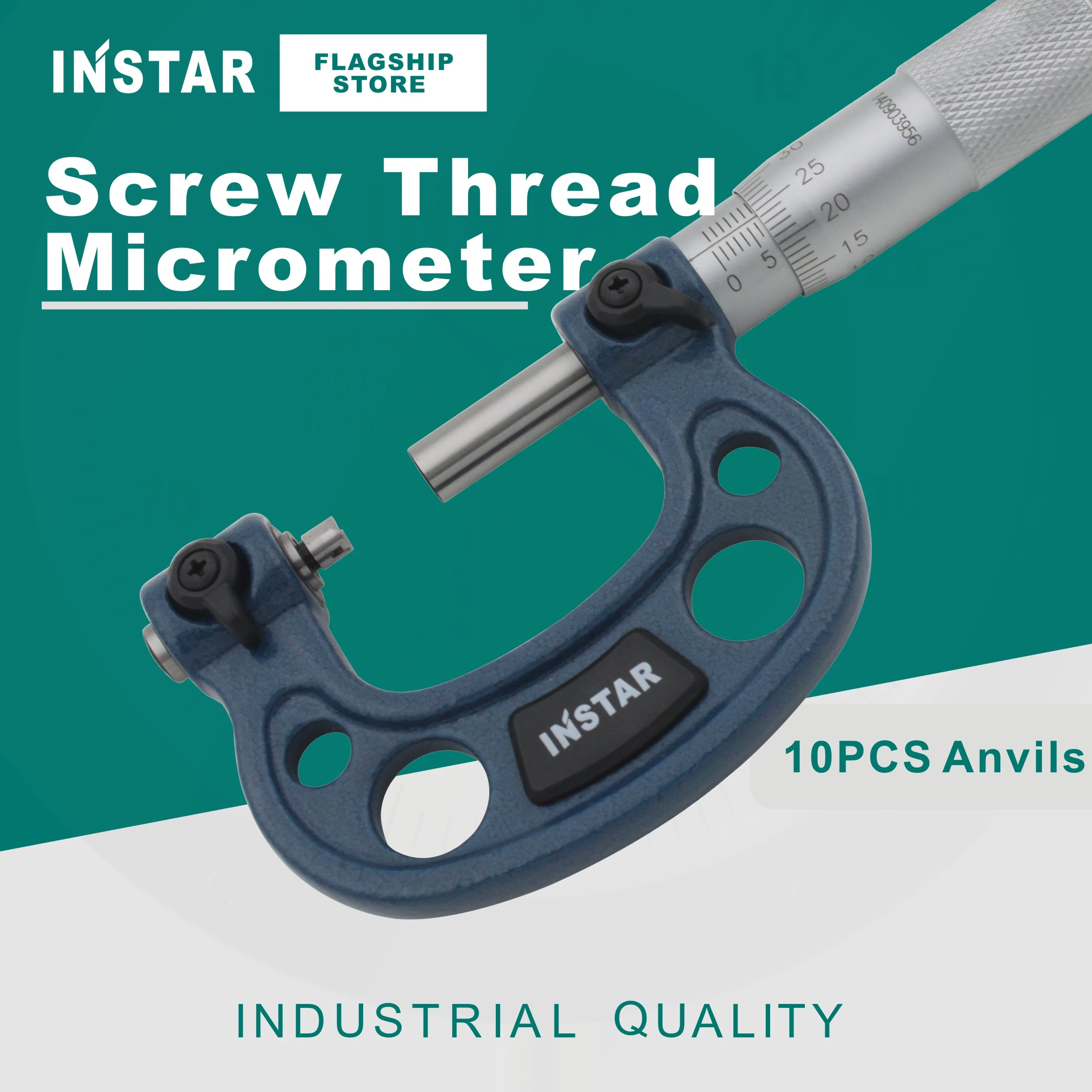 Instar Screw Thread Micrometer With 10pcs Anvils 0-25mm Outside ...
