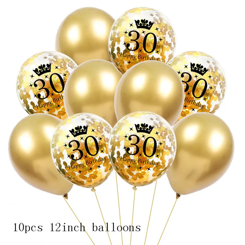 Globos de cumpleaños de 30, 40, 50 y 60 años, decoraciones para fiestas ...