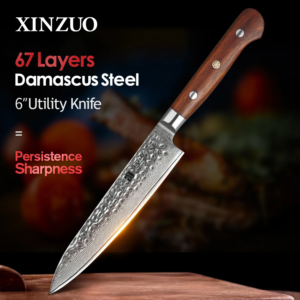 XINZUO-6-Utility-Knife-vg10-Damascus-Steel-Kitchen-Utility-Knives-for ...