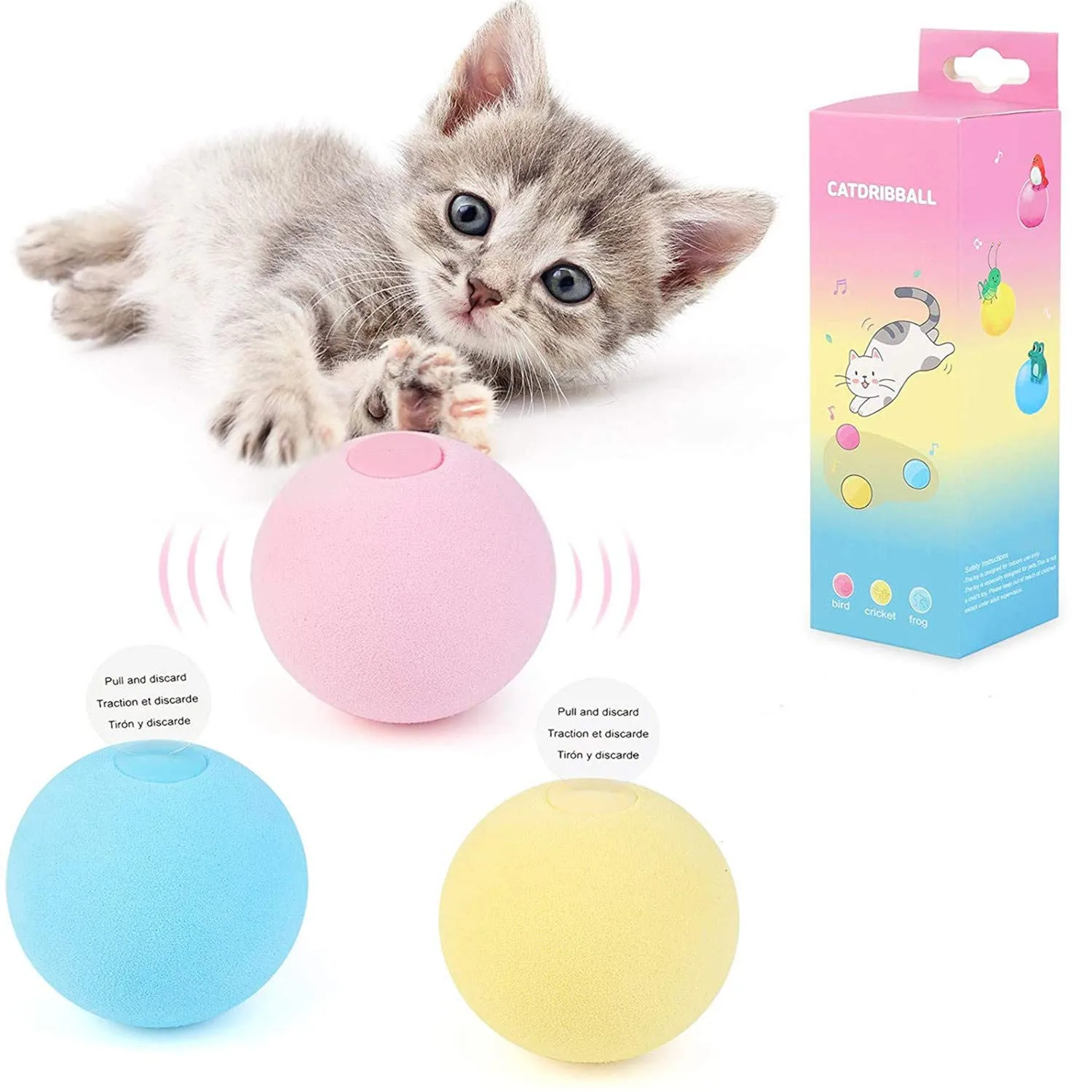 Cats Play Supplies 3 Pcs Cat Interactive Toys Cat Chaser Toys Cat Toy ...