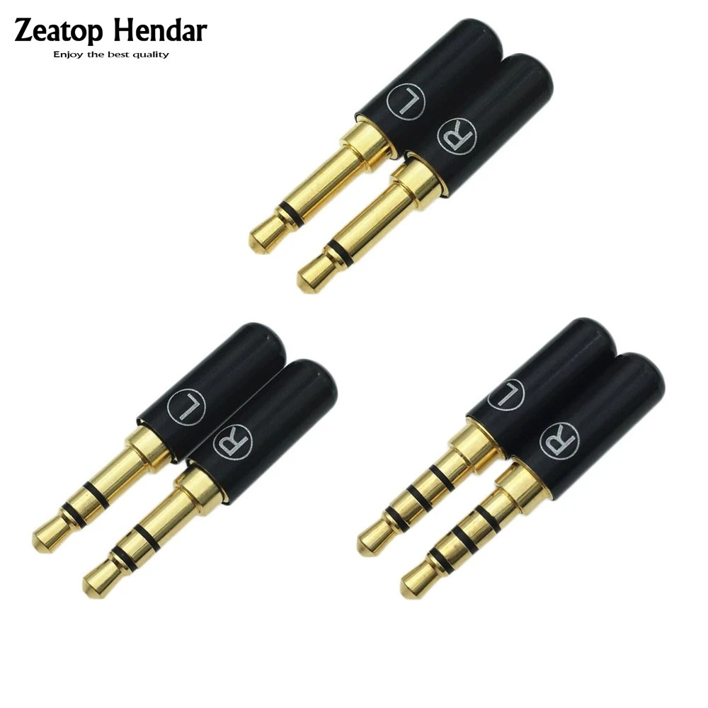 1pair Mini 3.5mm 2 / 3 / 4 Pole Audio Plug L + R 3.5 Mono / Stereo Male ...