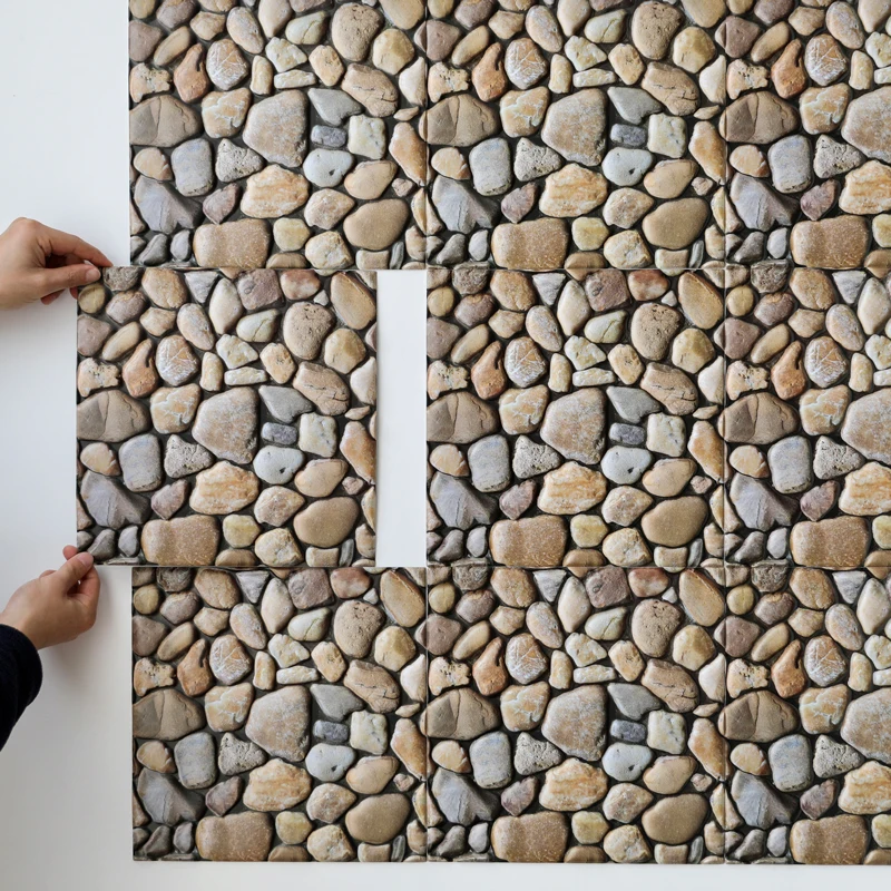 Pebbles-Self-Adhesive-Wall-Sticker-Kitchen-Oil-Proof-Bathroom ...