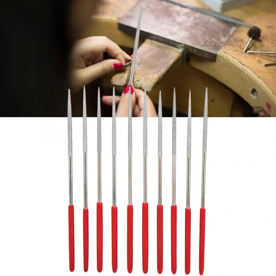 10pcs Multi Functional Jewelry Files Kit Plated Metal Handle File ...