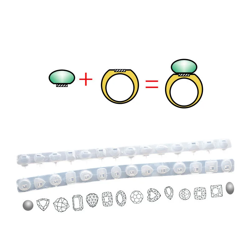 DIY Crystal Epoxy Faceted Gem Ring Dove Egg Diamond Ring Mold ...