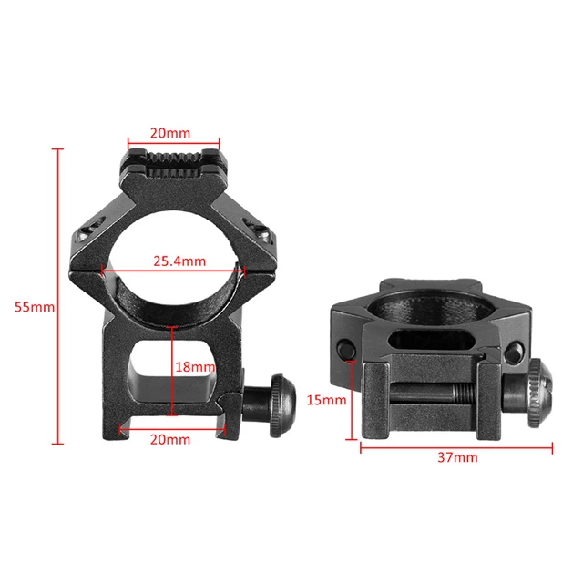 Tactical Profile 25.4mm/30mm Flashlight Rifle Scope Mount Rings for ...