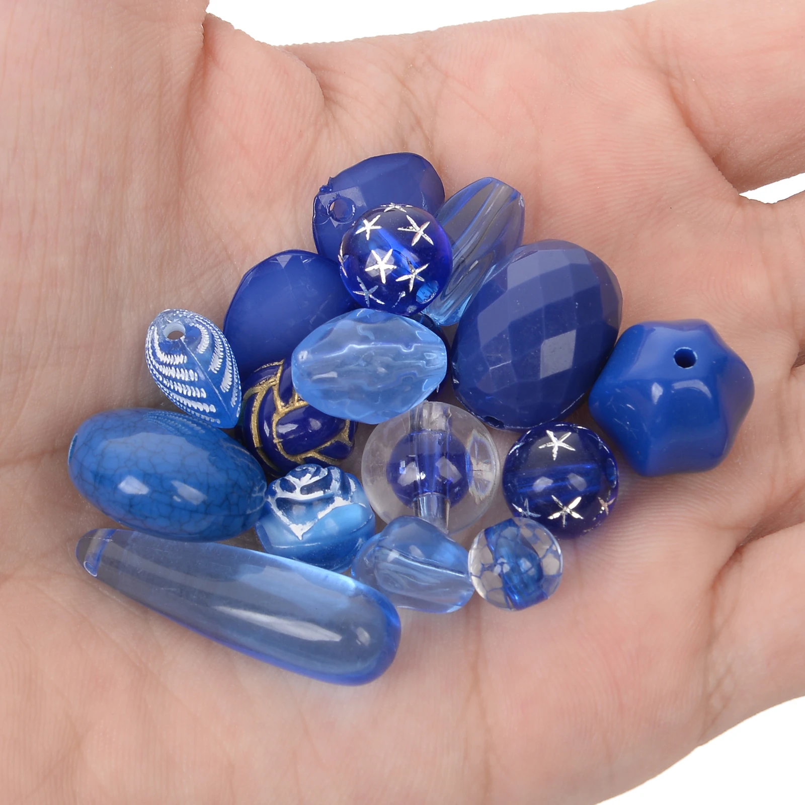 Wholesale Royal Blue Mixed Style Beads Random Acrylic Beads For Jewelry ...